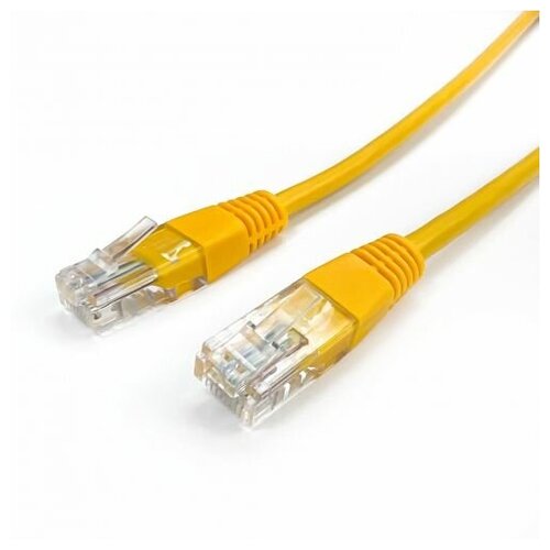 Патч-корд U/UTP 5e кат. 0.5м Filum FL-U5-C-0.5M-Y 26AWG(7x0.16 мм), кабель для интернета, чистая медь, PVC, жёлтый