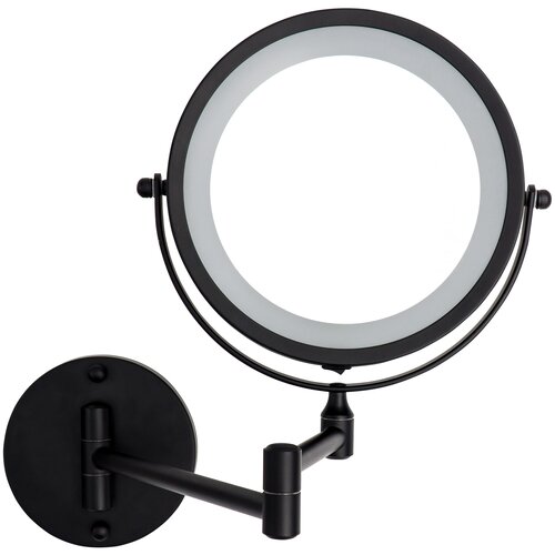 Зеркало косметическое подвесное RIDDER Mary 1х/3х-увеличение LED чёрный