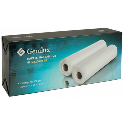 Gemlux вакуумные пакеты GL-VB20600-2R в коробке для вакуумного упаковщика, 20х600 см, 2 шт.