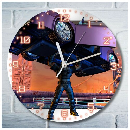 Настенные декоративные часы УФ с ярким рисунком, диаметр 28см игры Crackdown 3 (крэкдаун 3, шутер, PS, Xbox, PC, Switch) 4916