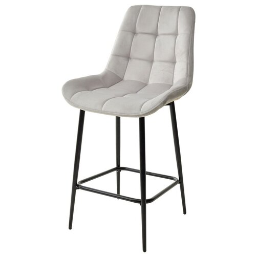 Полубарный стул хофман, цвет H-09 Светло-серый, велюр / черный каркас H=63cm М-City