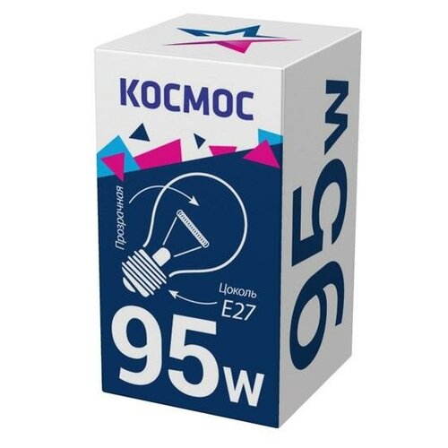 Лампа накаливания 95Вт A50/A55 прозрачная E27 230В космос LKsmSt55CL95E27v2