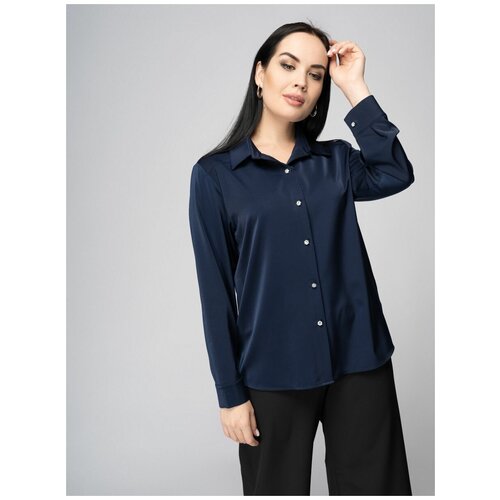 Блуза  DiSORELLE, размер 54, белый, синий