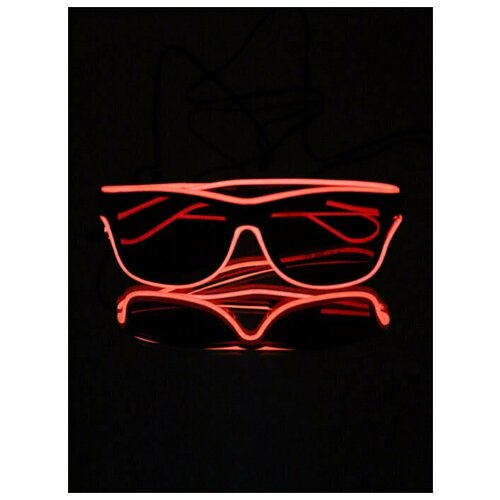 Карнавальные неоновые светодиодные светящиеся очки с подсветкой Riota на Хэллоуин Неон, красный