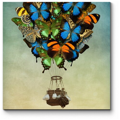Модульная картина Воздушный шар из бабочек 50x50