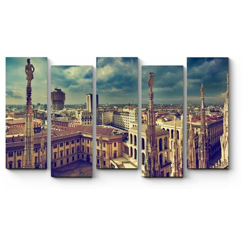 Модульная картина Захватывающая панорама с крыши Миланского Собора 190x110