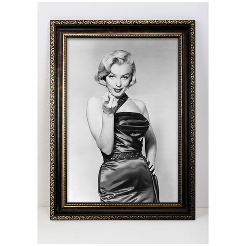 Портрет/Картина Мэрилин Монро в багетной темно-коричневой рамке / А-2 (40x60 см.)
