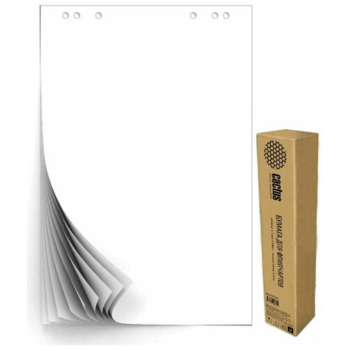 Блок бумаги Cactus 67.5 х 98 см, 20 листов, упаковка 5 шт, для флипчартов (CS-PFC20W-5)