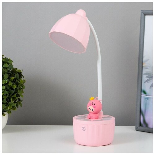 Лампа настольная "Мини жук" LED 3 режима 6.4Вт USB розовый 10х10х37.5 см
