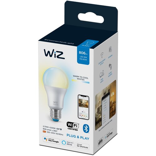 Умная лампочка WiZ E27 Wi-Fi 2700-6500 К 806 Lm (929002383502)