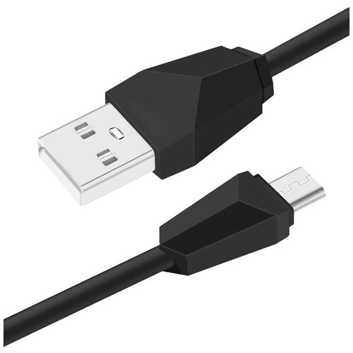 Дата-кабель/Exployd/USB - microUSB/круглый/силикон/чёрный/1М/2.4A/Flow/EX-K-1295