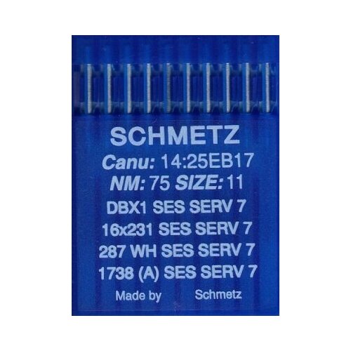 SCHMETZ Иглы промышленные DBx1 SES SERV7 №75 10 шт.