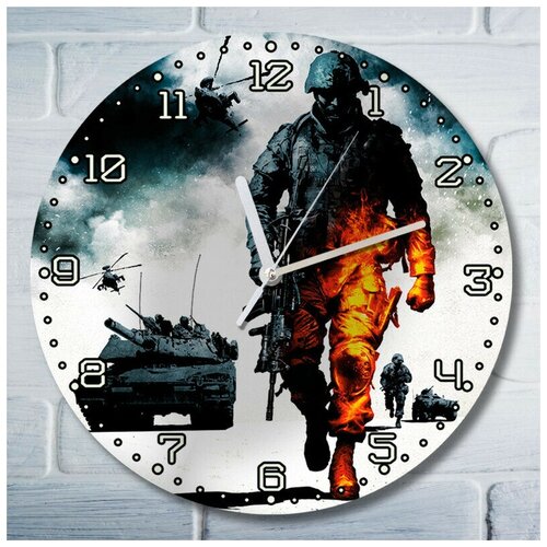 Настенные декоративные часы УФ с ярким рисунком, диаметр 28см игры Battlefield Bad Company 2 (PS, Xbox, PC, Switch) 4937