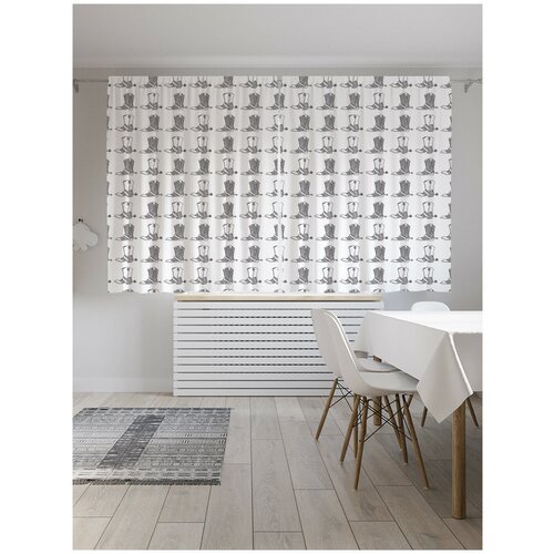 Фотошторы для кухни и спальни JoyArty "Ковбойские однотонные сапоги", 2 полотна со шторной лентой шириной по 145 см, высота 180 см