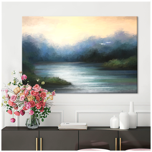 Картина интерьерная на холсте Art. home24 Озеро в лесу, 100 x 150