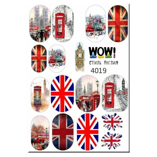 I am WOW Слайдер для ногтей водные наклейки для декора на ногти . Англия/Флаг/Телефонная будка/Биг-Бен
