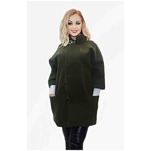 Пальто реглан, размер 46, зеленый