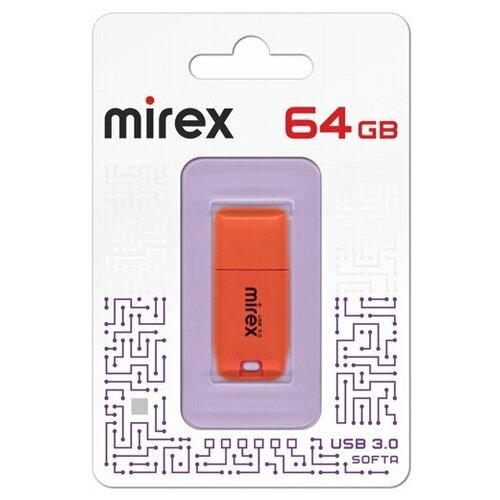 Флешка Mirex Softa Orange 64 Гб usb 3.0 Flash Drive - оранжевый