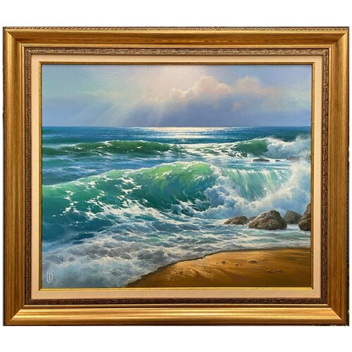 Картина маслом, морской пейзаж "Море. Солнечный день"