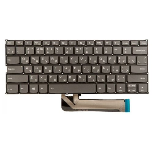 Клавиатура (keyboard) для ноутбука Lenovo Yoga, серые кнопки с подсветкой