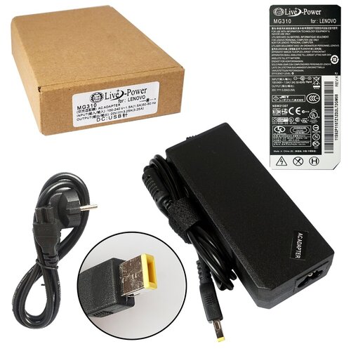Блок питания (сетевой адаптер) для ноутбуков Lenovo 20V/4.5A (штекер USB) - Live Power MG310
