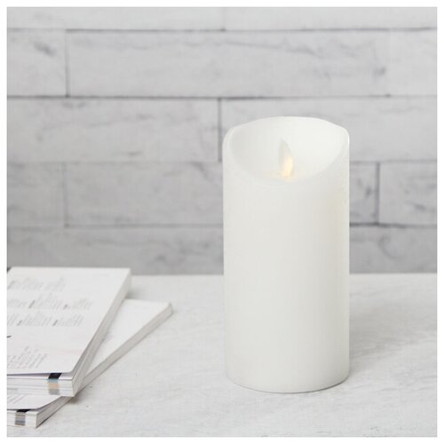 Peha Светодиодная свеча с имитацией пламени 15 см, белая восковая, батарейка MB-20101