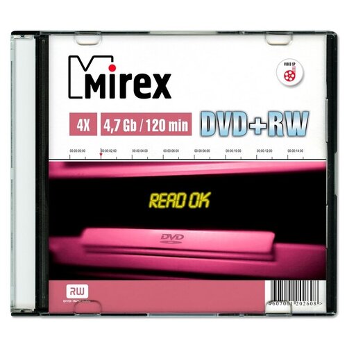 Диск DVD+RWMirex4.7Gb 4x, 1 шт.
