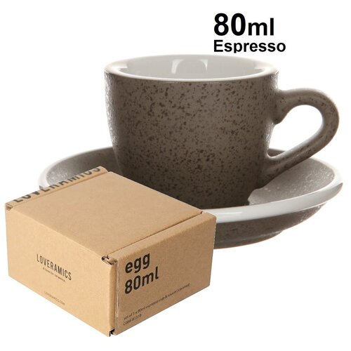 Кофейная пара Loveramics (Лаврамикс) Egg 80 мл. Box, гранит