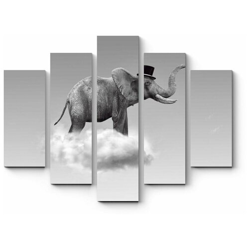 Модульная картина Летающий слон 75x60