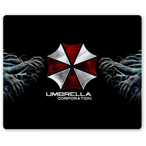 Коврик для мышки прямоугольный Resident Evil Umbrella logo & Hands of zombies