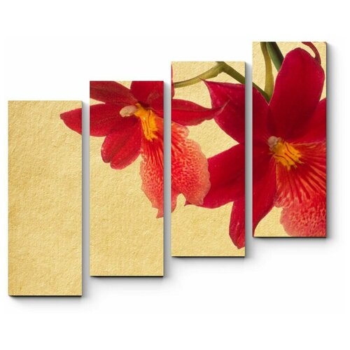 Модульная картина Красные орхидеи90x78