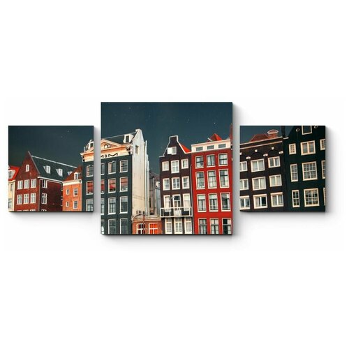 Модульная картина Амстердам в свете звезд 210x90