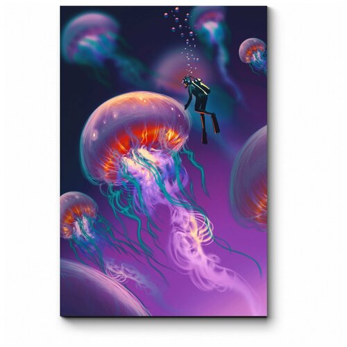Модульная картина Мир медуз 70x105