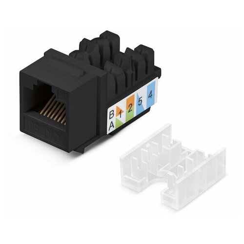 Cabeus KJ-RJ45-Cat.5e-90-SW-BK Вставка Keystone Jack RJ-45, категория 5e, заделка тип 110, черная, со стяжкой