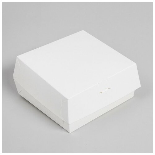 Коробка под бенто-торт без окна, белая, 12 х 12 х 7 см(5 шт.)