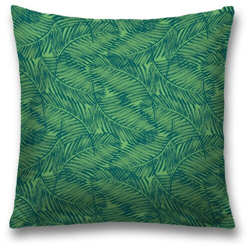 Наволочка декоративная на молнии, чехол на подушку JoyArty "Пальмовые листья" 45х45 см