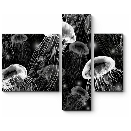 Модульная картина Черно-белые медузы 110x91