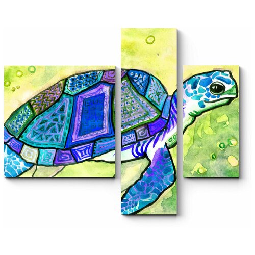 Модульная картина Голубая черепаха 80x66