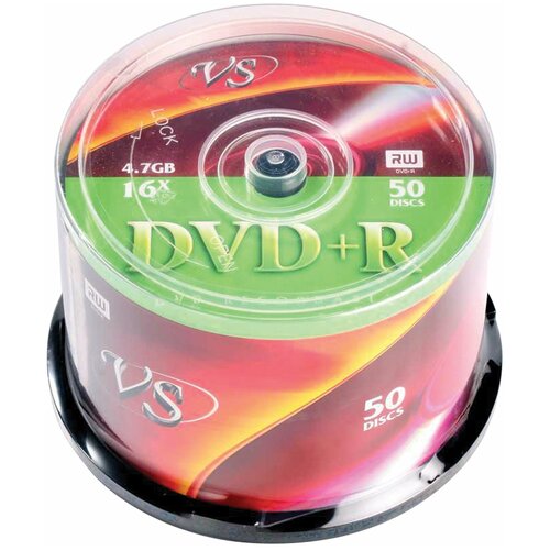 Компакт-диск VS DVD-R, 4,7 гб, 16x, 50 шт, Cake Box, DVDPRCB5001 (VSDVDPRCB5001)