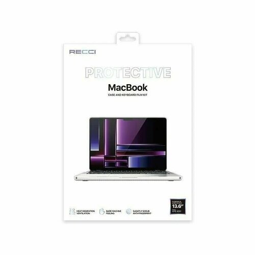 Пластиковый чехол-накладка для MacBook Air 13.6" Recci RPC-C09 карбон