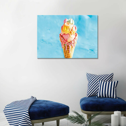 Картина/Картина на холсте для интерьера/Картина на стену/Картина для кухни/ - милое мороженое 20х30