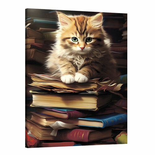 Интерьерная картина 50х70 "Кот и его мягкие лапки"
