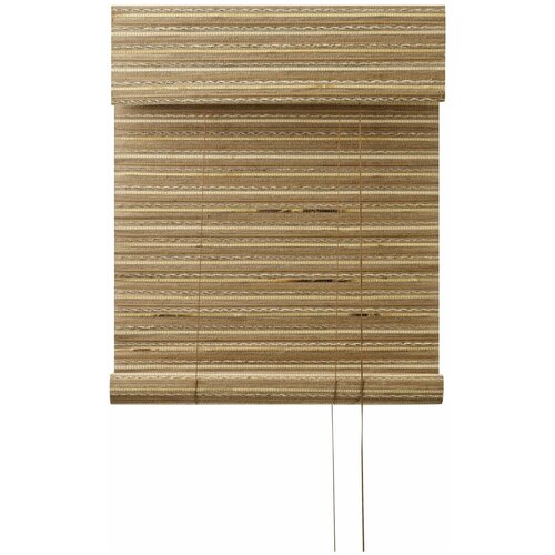Рулонная штора ПраймДекор микс, бамбук джут, 160х160