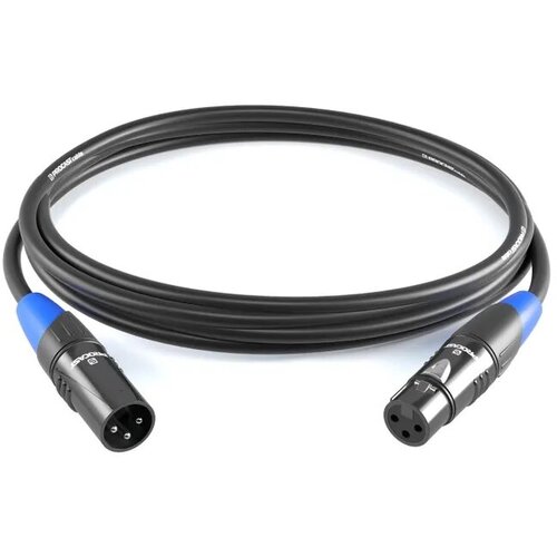 Межблочный балансный кабель PROCAST cable XLR(m)/XLR(f), длина 2,5m, цвет черный