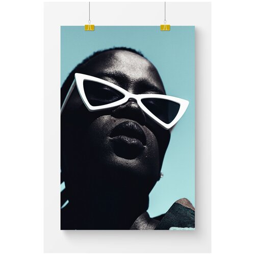 Постер на стену для интерьера Postermarkt Девушка в очках, размер 60х90 см, постеры картины для интерьера в тубусе