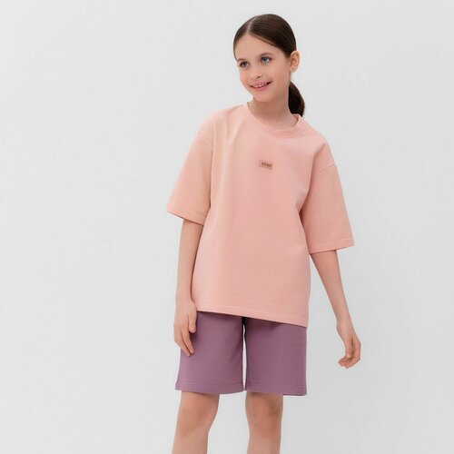 Комплект одежды Minaku, размер 152, бежевый, фиолетовый