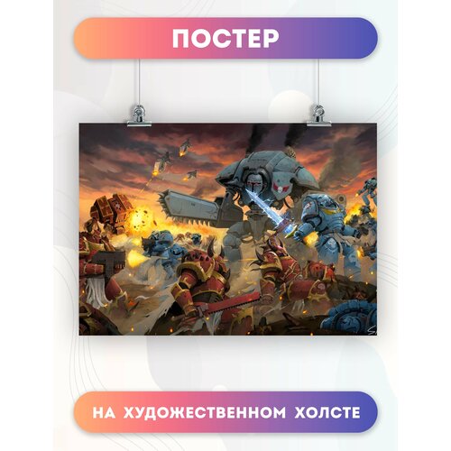 Постер на холсте Warhammer 40000 Космодесант, Хаос (6) 40х60 см