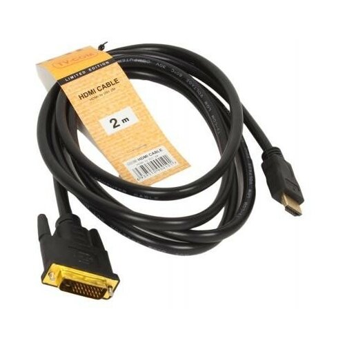 TV-COM кабели Кабель LCG135F-2M HDMI to DVI-D 19M -25M 2м, 2 фильтра