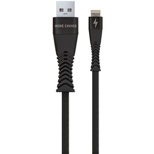 Дата-кабель Smart USB 2.4A для Lightning 8-pin More choice K41Si New нейлон 1м Silver Black