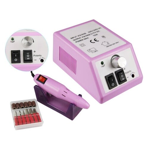 Nail Art Машинка для маникюра и педикюра 210-YQ 20 000 об/мин, 10 Вт, розовый